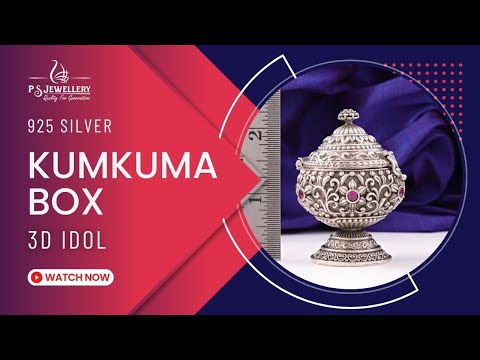 925 Silver 3D Kumkuma Box Articles Idols AI-486 | P S Jewellery